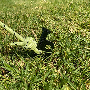 Wellmax 10PC Heavy Duty Tent Stakes with 2PC Glow in Dark Rope 3/16" x50ft and 1/4" x50ft (Black)