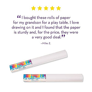 Melissa & Doug Deluxe Easel Paper Roll Replacement (18 inches x 75 feet) - 2-Pack, White