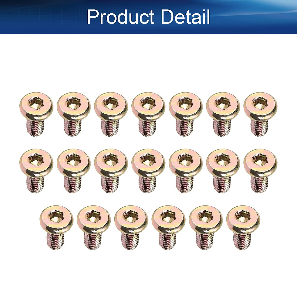 Yinpecly M6 x 50mm Hex Socket Flat Head Screws Furniture Bolts Fastener Full Thread Carbon Steel Colorful 20pcs