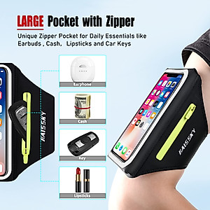 Running Armband [3D Design] with AirPods Bag, Running Phone Holder for iPhone 15 14 13 12 11 Pro Max Plus, Samsung S24 S23 S22 S21 [Up to 6.9 Inch], Gym Workouts Sports Arm Band with Card Holder