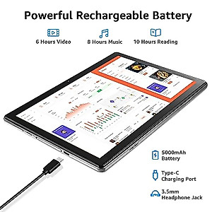 Wainyok 10.1 Inch Kids Tablet : Android 12 Tablets 32GB ROM 256GB Expand | Quad-Core Processor WiFi Bluetooth Dual Camera Google GMS Certified Games Parental Control with Case(Gray)