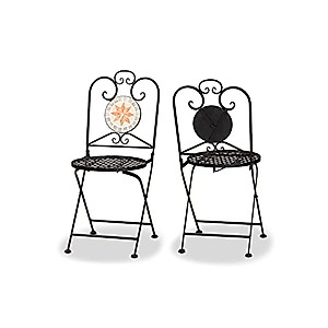 Baxton Studio Santina Black Metal Outdoor Dining Chair (Set of 2)