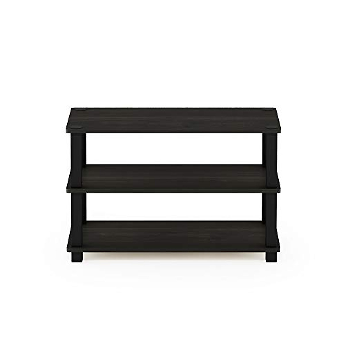 Furinno Turn-S-Tube 3-Tier Shoe Rack, Espresso/Black