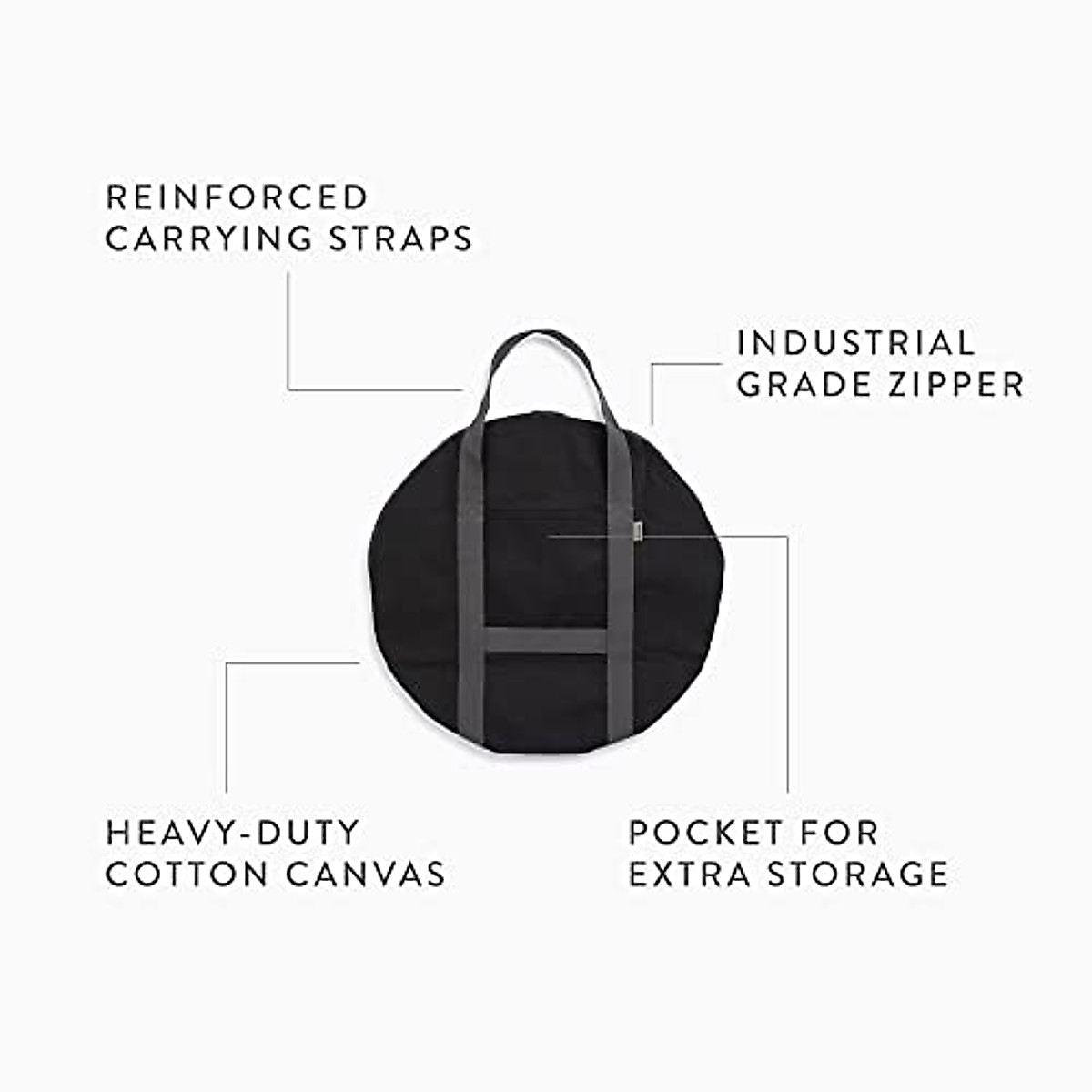 Barebones Grill Accessories Heavy Duty Bag Circular- Fire Pit Grill Grate Carry Bag, Durable Fire Grate Storage