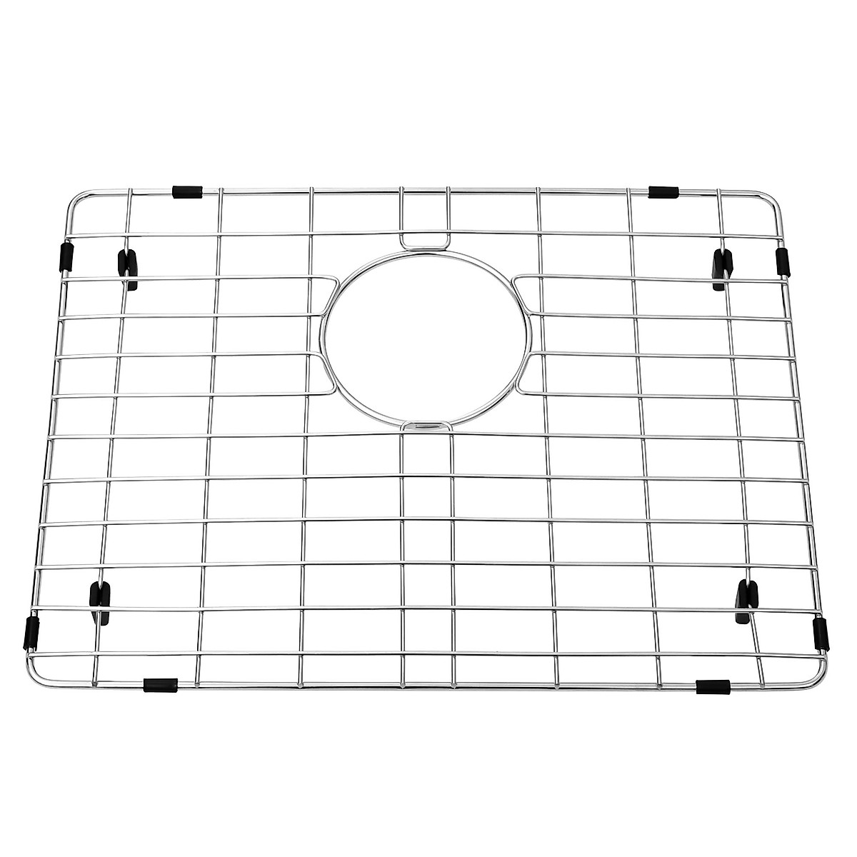 MONSINTA Kitchen Sink Grid and Sink Protectors for Kitchen Sink, Stainless Steel Sink Grids for Bottom of Kitchen Sink, 17 3/4" x 13 11/16" with Rear Drain for Single Sink Bowl, Sink bottom grid