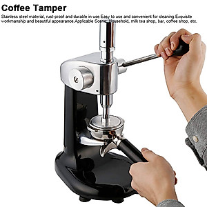 Coffee Tamper, Stainless Steel Manual Quantitative Coffee Tamper Powder Pressing Machine Espresso Tamper Coffee Bean Press with 2 Base, for Commercial and Home Use
