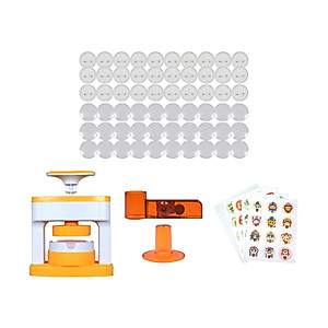 DIY Pin Badge Button Maker Brooch Pin Making Machine Accs Simple to Use 55mm Decoration Badge Die Mould Button Maker Machine for Birthday, with 30 Set