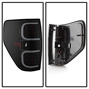 ACANII - For 2009 2010 2011 2012 2013 2014 Ford F150 Pickup Black Dual LED Bar Tail Lights Brake Lamps Pair Left+Right