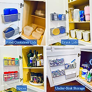 MIDDY CADDY Cabinet Organizer | Optimize Your Cabinet Space | Cabinet Door Organizer | Spice Organizer, Bathroom Accessories, Under Sink Organizers, and More | 2 PK, 8”L x 3.5”H x 2.25”D each