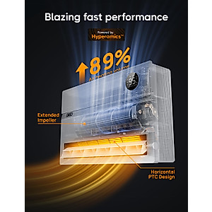 Dreo Smart Wall Heater, Electric Space Heater for Bedroom 1500W, 120° Vertical Oscillation, Adjustable Thermostat, Remote Control, 24H Timer, Easy-Mount Heater for Indoor Use, Works with Alexa, WH719S