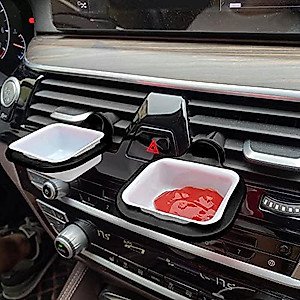 Lufapeach 4 PCS Car Sauce Holder Vent Dip Clip for Sauce Mini Sauce Holder Removable Dipping Sauces Holder Dipping Dish Container for Car Vent (Black)