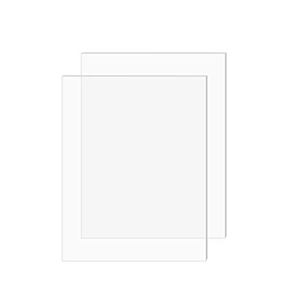 SimbaLux Acrylic Sheet Clear Cast Plexiglass 5” x 7” 0.08” Thick (2mm) Pack of 2 Transparent Plastic Plexi Glass Board with Protective Paper for Photo Frame Replacement, DIY Display Projects, Craft