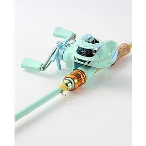 Hautton Baitcasting Fishing reels Macaroon CP200 Beginner's Edition,Baitcaster Reel,17.64 Lbs Max Drag,7.2:1 Gear Ratio,5+1BB Carbon Fiber Frame