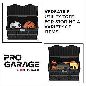 ClosetMaid ProGarage 12 Quart Utility Storage Tote Container, Black