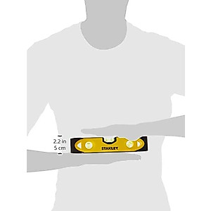 Stanley 0-43-511 Spirit level "Torpedo" of plastic/aluminum, Black