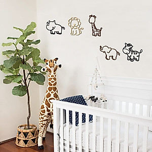 Safari Nursery Decor Jungle Theme Animals Woodland Baby Room Decor Neutral for Girls Boys Kids Nursery Wall Art for Bedroom Playroom Toddler Classroom Decorations (Lion Giraffe Elephant Zebra Rhino)
