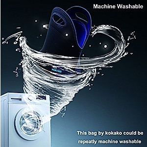 Lunch Bag Neoprene Lunch Box by KoKaKo Tote Washable Insulated Waterproof for Men Women Kids(Black)