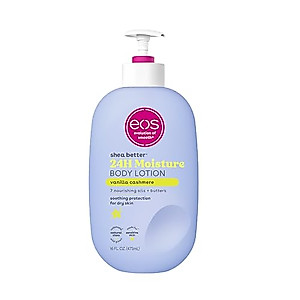 eos Shea Better Body Lotion- Vanilla Cashmere, 24-Hour Moisture Skin Care, Lightweight & Non-Greasy, Made with Natural Shea, Vegan, 16 fl oz