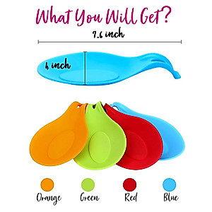 Spoon Rest Dahein Spoon Rest for Stove Top Spoon Holder Spoon Rest for Kitchen Counter Silicone Spoon Rest Spatula Holder (7.6 x 4 in)