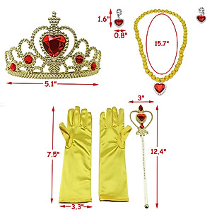Orgrimmar Princess Dress Up accessories For Belle Gloves Princess Tiara Crown Wand Necklaces For Kids