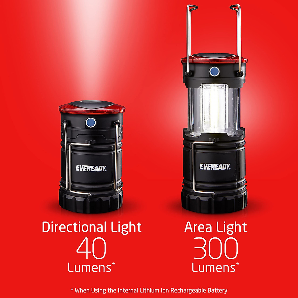 EVEREADY 360 LED Camping Lantern (2-Pack), Collapsible LED Lanterns, Rugged Survival Kits for Hurricane, Emergency Light for Storm, Outages, Outdoor Portable Lanterns