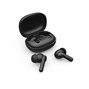 Konnek Stein True Wireless Earbuds, Bluetooth 5.1 Active Noise Cancelling Headphones, Sliding Design Charging Case 500mAh, IPX4 Waterproof, Deep Bass Built-in Mic Call for Business & Sports - Black
