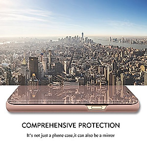 Compatible with Samsung Galaxy A14 5G Case Flip Leather Cover Clear S-View Mirror Shockproof Cover with Kickstand Anti-Scratch Protective Phone Cases Cover for Samsung A14 5G