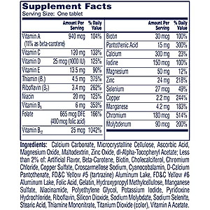 One A Day Women’s 50+ Multivitamins Tablet, Multivitamin for Women with Vitamin A, C, D, E and Zinc for Immune Health Support*, Calcium & more, 200 Count