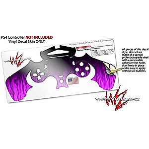 WraptorSkinz Skin Compatible with Sony PS4 Dualshock Controller Playstation 4 Original Slim and Pro Fire Purple (Controller NOT Included)