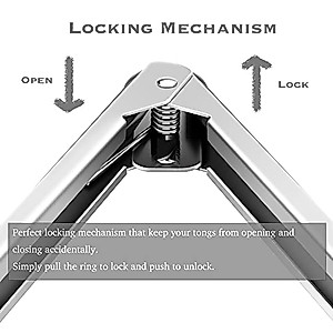 2 Pack Black Kitchen Tongs, Premium Silicone BPA Free Non-Stick Stainless Steel BBQ Cooking Grilling Locking Food Tongs, 9-Inch & 12-Inch