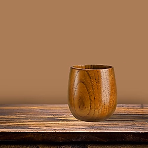 Hiceeden 6 Pack Wooden Tea Cups, 5 Oz Japanese Tea Cups Handmade Natural Wood Water Cup for Drinking, Wine, Milk, Coffee, (100-200ML)