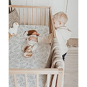 Babebay Crib Sheets for Boys and Girls, Fitted Baby Crib Sheet Neutral for Standard Crib Mattress & Toddler Bed Mattress (52"x28"), Soft and Safe Cotton Green Crib Sheets, 2 Pack (Sage Green)
