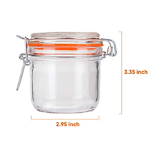 Glass Jars With Airtight Lids,Encheng 7 oz Mason Jars,Glass Jars With Leak Proof Rubber Gasket 200ml,Storage Jars With Hinged Lid for Home and Kitchen,GlassStorage Containers With Lids 12 Pack …