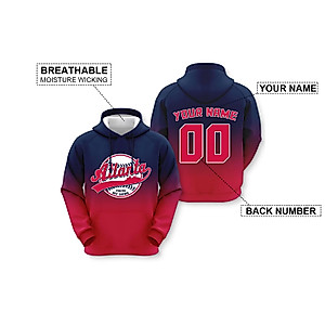 Kcivooh City Hoodie Custom baseball Sweatshirt Personalized Sweatshirt Design Any Name And Number for Baseball fans