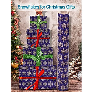 TOYPOPOR Christmas Wrapping Paper Roll 17in x 100ft (44CM x 30M), Eco-Friendly Recyclable Kraft Paper for Kids Boys Girls Man Women Gifts, Presents, Arts & Crafts, Traditional Festive Design