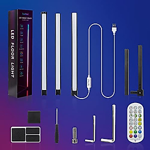 bedee RGB LED Corner Floor Lamp: Dimmable Corner Floor Lamp with Music Sync and 16 Million DIY Colors, Color Changing Standing Lamp with Smart Bluetooth APP and Remote Control for Living Room Bedroom