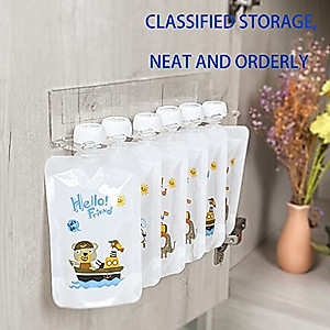 Samvitral Food Pouch Hanger for Fridge, Refrigerator Organizer Storage Yogurt,Baby Food Storage Organizer,Cabinets Refrigerators or Pantries, 2 Pack
