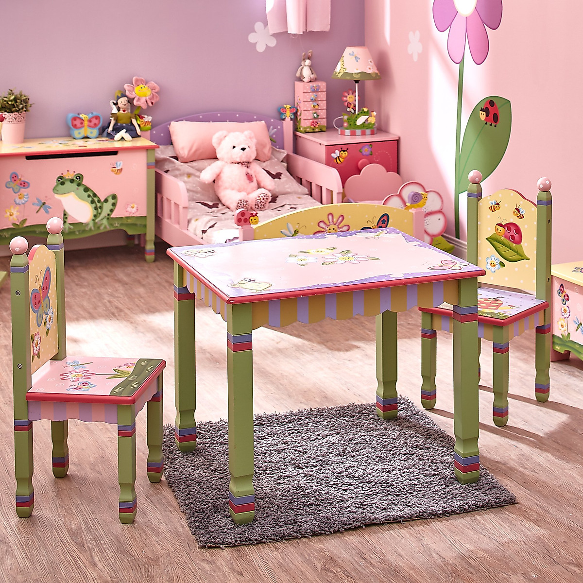 Fantasy Fields Table and Set of Two Chairs Magic Garden Kids Room Furniture