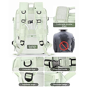 VGCUB Large Travel Backpack,Carry on Backpack for Women Men Airline Approved Gym Backpack Waterproof Business Laptop Daypack,Green With Toiletry Bag