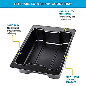 BEAST COOLER ACCESSORIES Solid Plastic Dry Goods Tray for Yeti Tundra Haul Cooler, Black, 12"