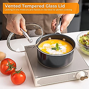 Induction Cookware 10 Piece, Fadware Pots and Pans Set Nonstick, Oven & Dishwasher Safe Cookware, Kitchen Cooking Pan Set with Glass Lids, Includes Frying Pans, Saute Pan, Saucepans & Stockpot, Black