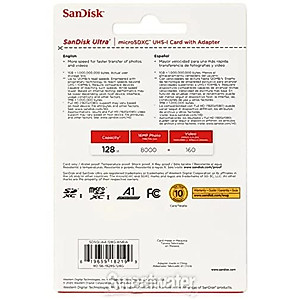 Verified by SanFlash for Amazon 770-6747-743 Sandisk Ultra 128GB microSD Memory Card for Fire Tablets and Fire -TV