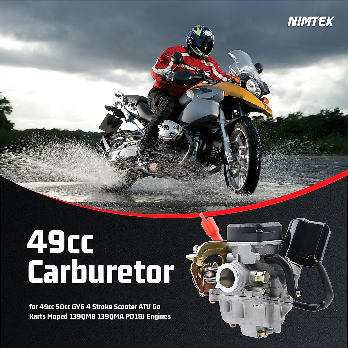 49cc Scooter Carburetor GY6 Four Stroke with Jet Upgrades