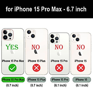 DKDKSIP for iPhone 15 Pro Max Wallet Case for Women, Support Wireless Charging with RFID Blocking Card Holder, PU Leather Zipper Wallet Detachable Magnetic Phone Case with Crossbody Strap, Black