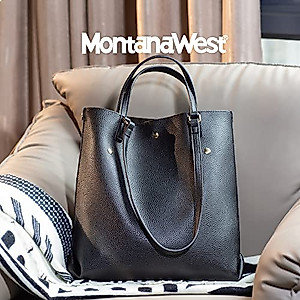 Montana West Tote Bag for Women Purses and Handbags Top Handle Satchel Purse Large Shoulder Handbag MWC-C021BK