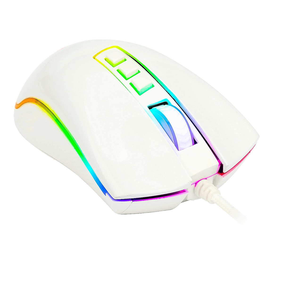 Redragon Snake Gaming Mouse, RGB, 7 Buttons, 10000DPI, Lunar White