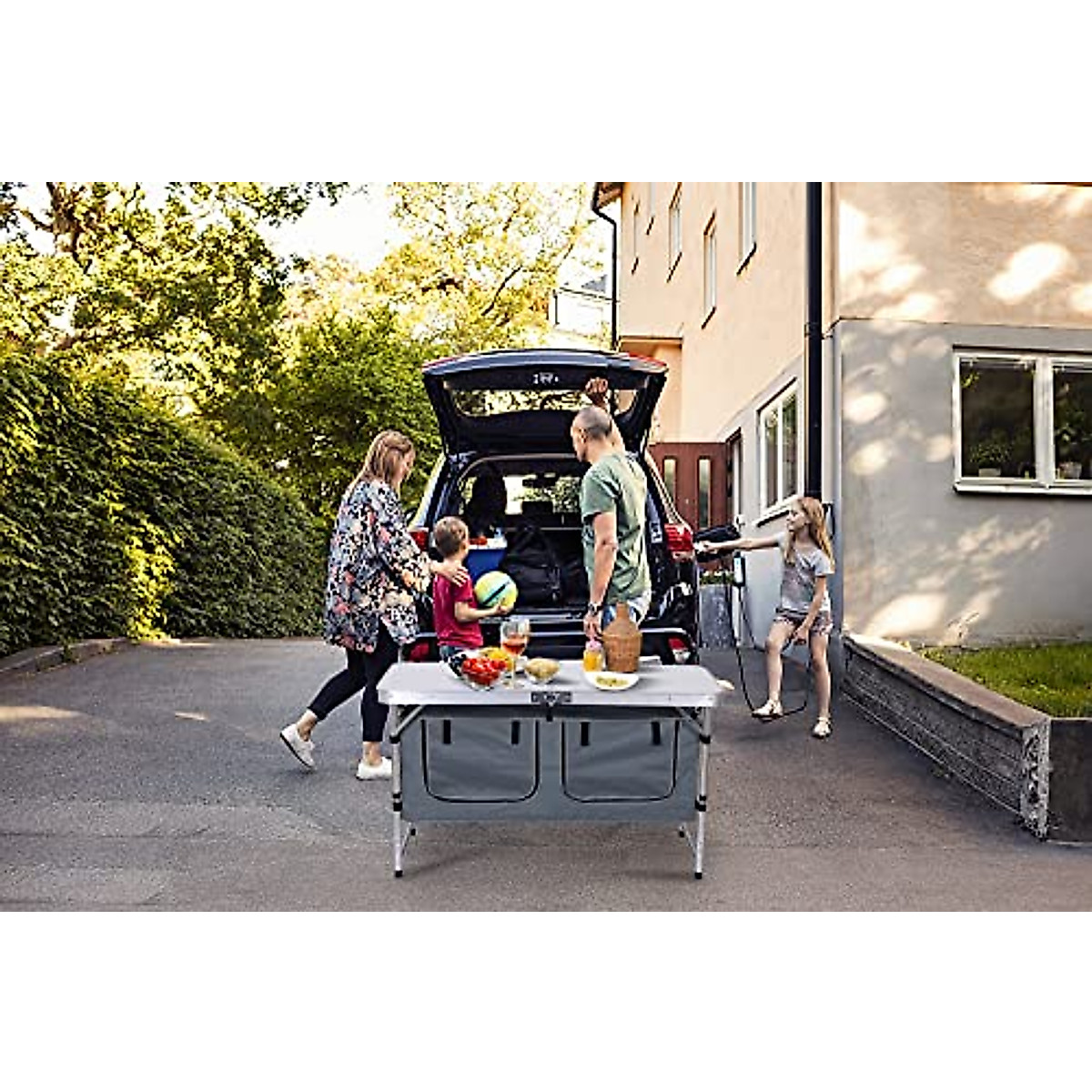 Nice C Folding Table Height Adjustable, Camping Table, Storage Kitchen Table, Lightweight Aluminum, with Carry Handle for Outdoor, Beach, BBQ, Picnic, Cooking, Festival, Indoor, Office