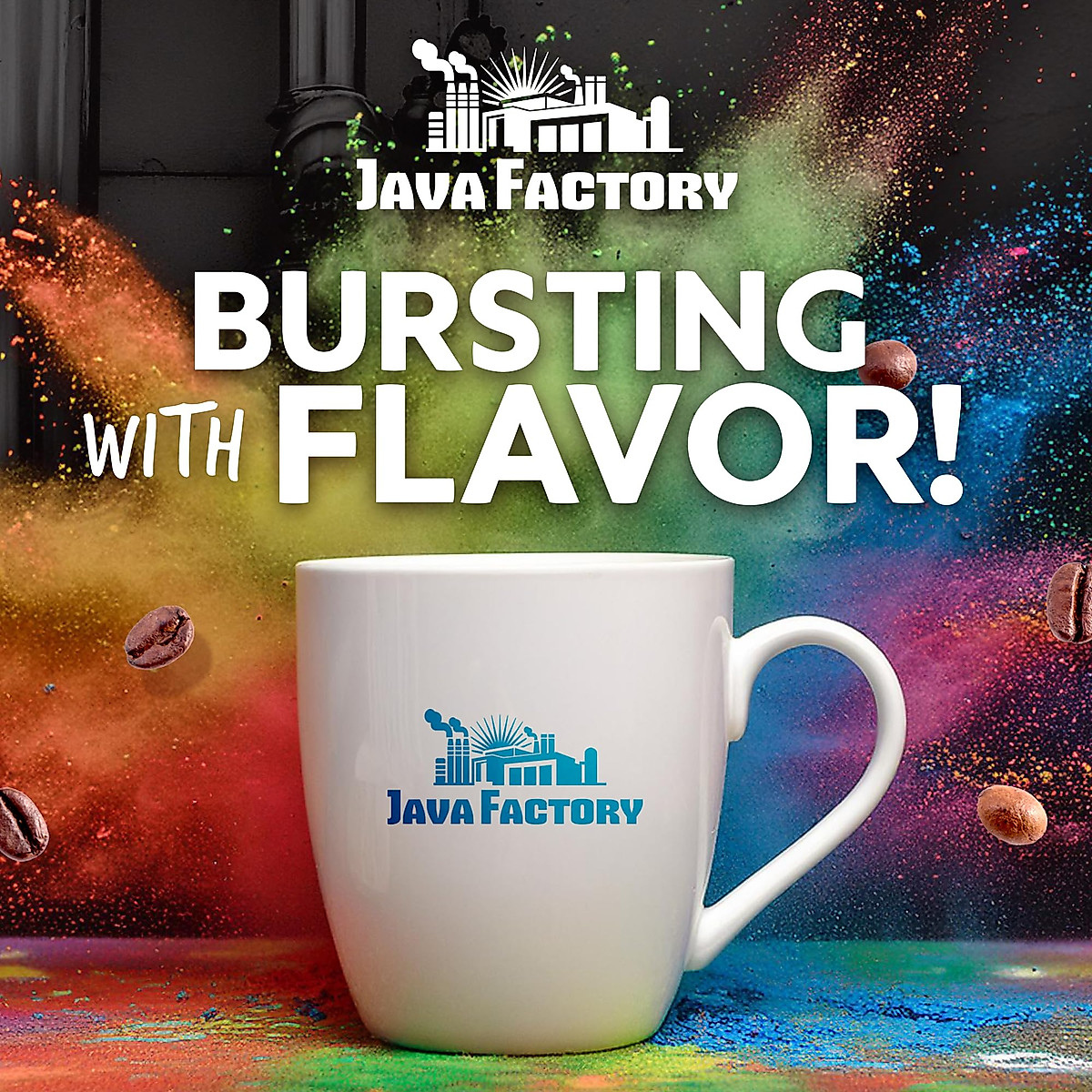 Java Factory High Caffeine Ground Coffee, Da Bomb Dark Roast, Double Caffeinated for a Bold, Strong Brew, 12 Ounce Bag, Perfect for French Press and Drip Coffee Makers