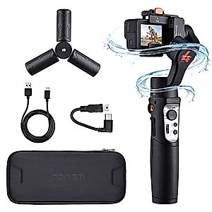3 Axis Gimbal Stabilizer, Handheld Tripod Mount for Video Recording, Bluetooth Control, Compatible with YI Cam, Insta 360, Sony RX0, Gopro Hero 11/10/9/8/7/6/5, Osmo Cameras, hohem iSteady Pro4
