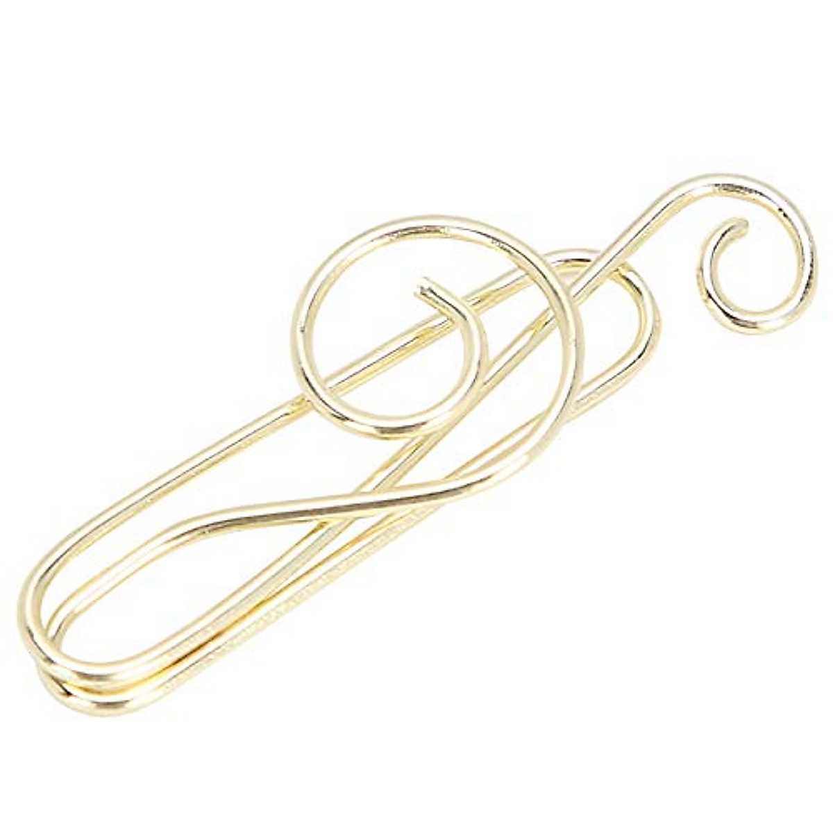 20Pcs Musical Note Paperclip Metal Iron Wire Notebook Agenda Folder Special Shaped Paper Clips for Bookmark Organize Home Office School(golden)